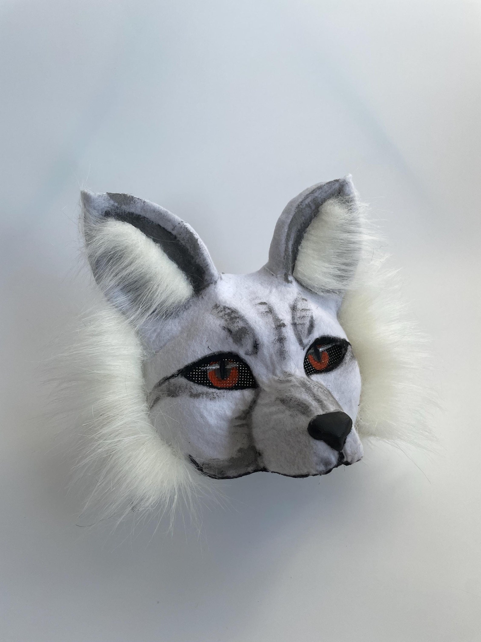 Rare Arctic Fox Mask | Realistic Therian Mask | Animal Cosplay | White ...