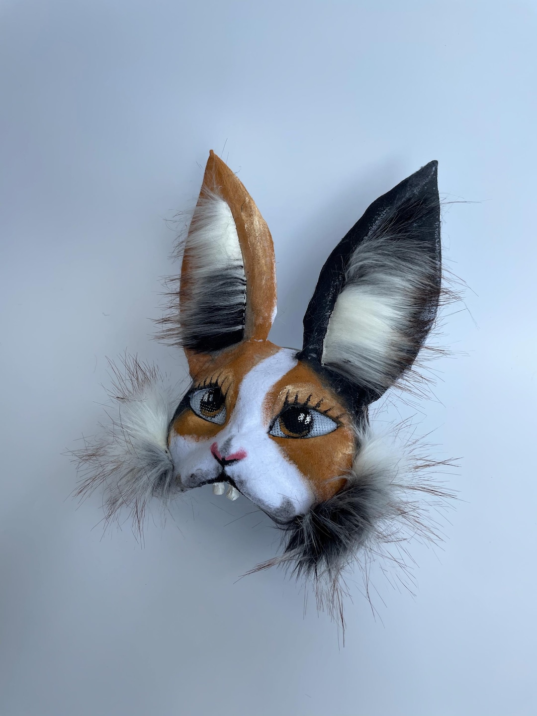 Quirky Rabbit Mask With Crooked Teeth | Handmade Therian Rabbit Mask ...