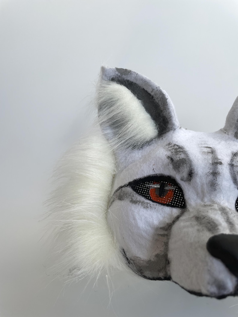 Therian Arctic White Fox Mask | Realistic Fox Mask | Animal Cosplay ...