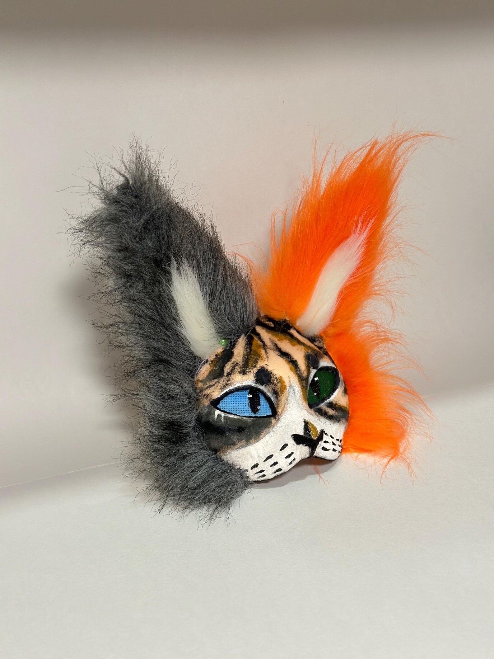 Bright Therian Mask | Half Face Cat Mask | Teen Cosplay Gift | Soft ...