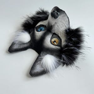 Beautiful Husky Dog Mask With Odd Eyes | Realistic White Black Therian ...
