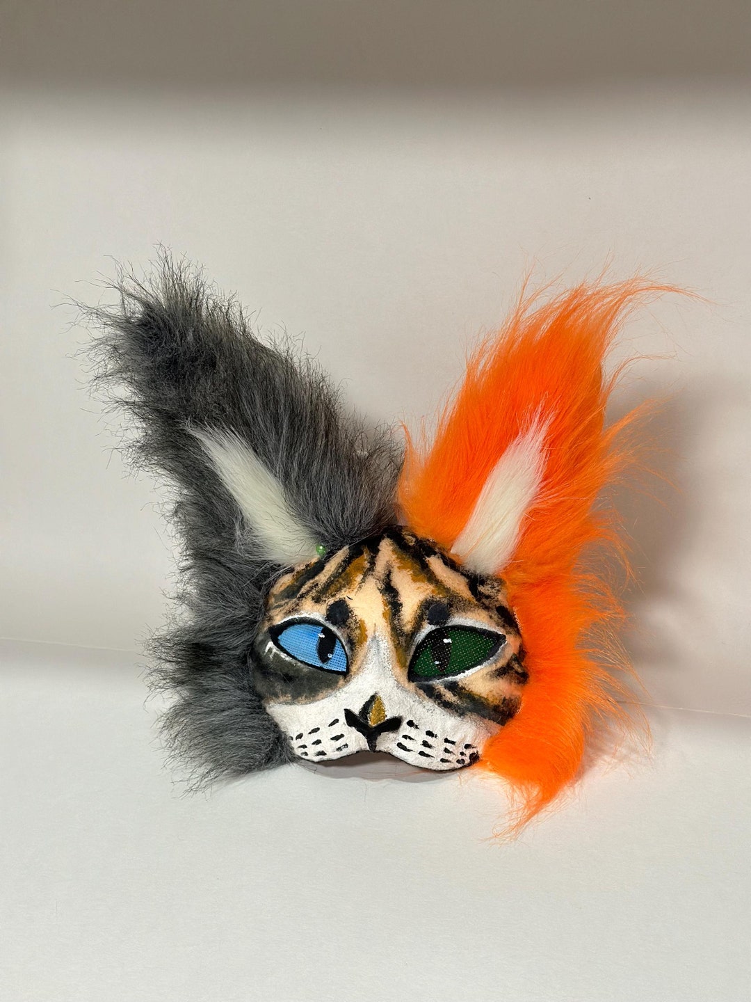 Bright Therian Mask | Half Face Cat Mask | Teen Cosplay Gift | Soft ...