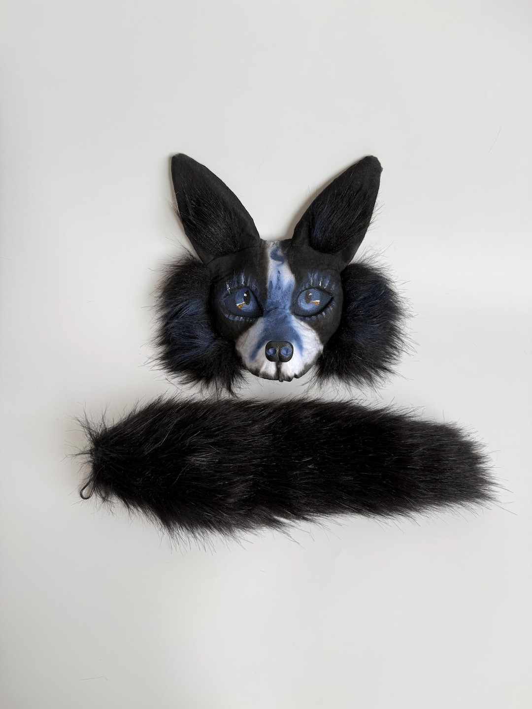 German Shepherd Dog Mask | Black Dark Blue Therian Cosplay | Jumping ...