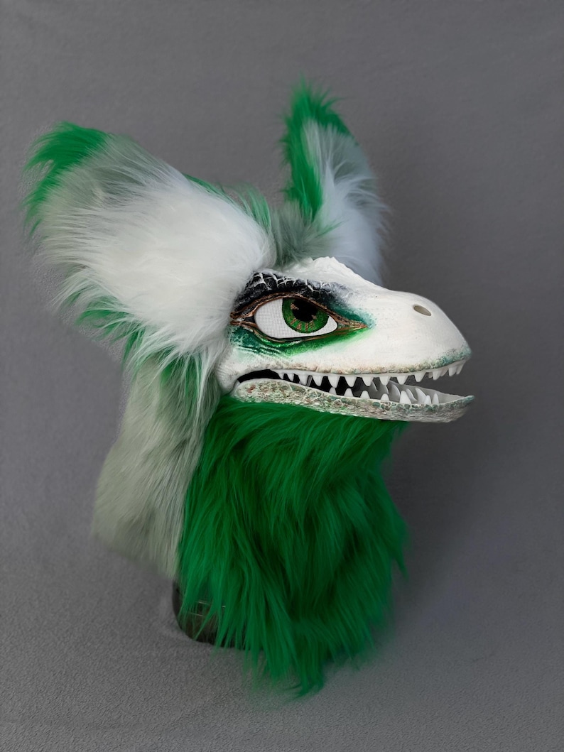 Raptor Fursuit Mask | Premade Fursuit Head | Furry Paws Tail Slippers ...