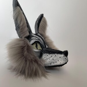 Therian Wolf Mask | Realistic Half Face Cosplay Mask | Faux Fur Wolf ...