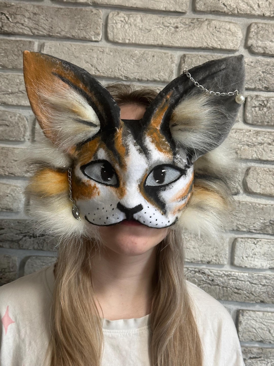 Rockstar Soft Fluffy Mask | Therian Gear | Cosplay Mask | Cat Theriotype Mask | Teen Birthday ...