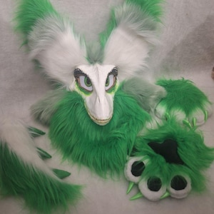 Raptor Fursuit Mask | Premade Fursuit Head | Furry Paws Tail Slippers ...