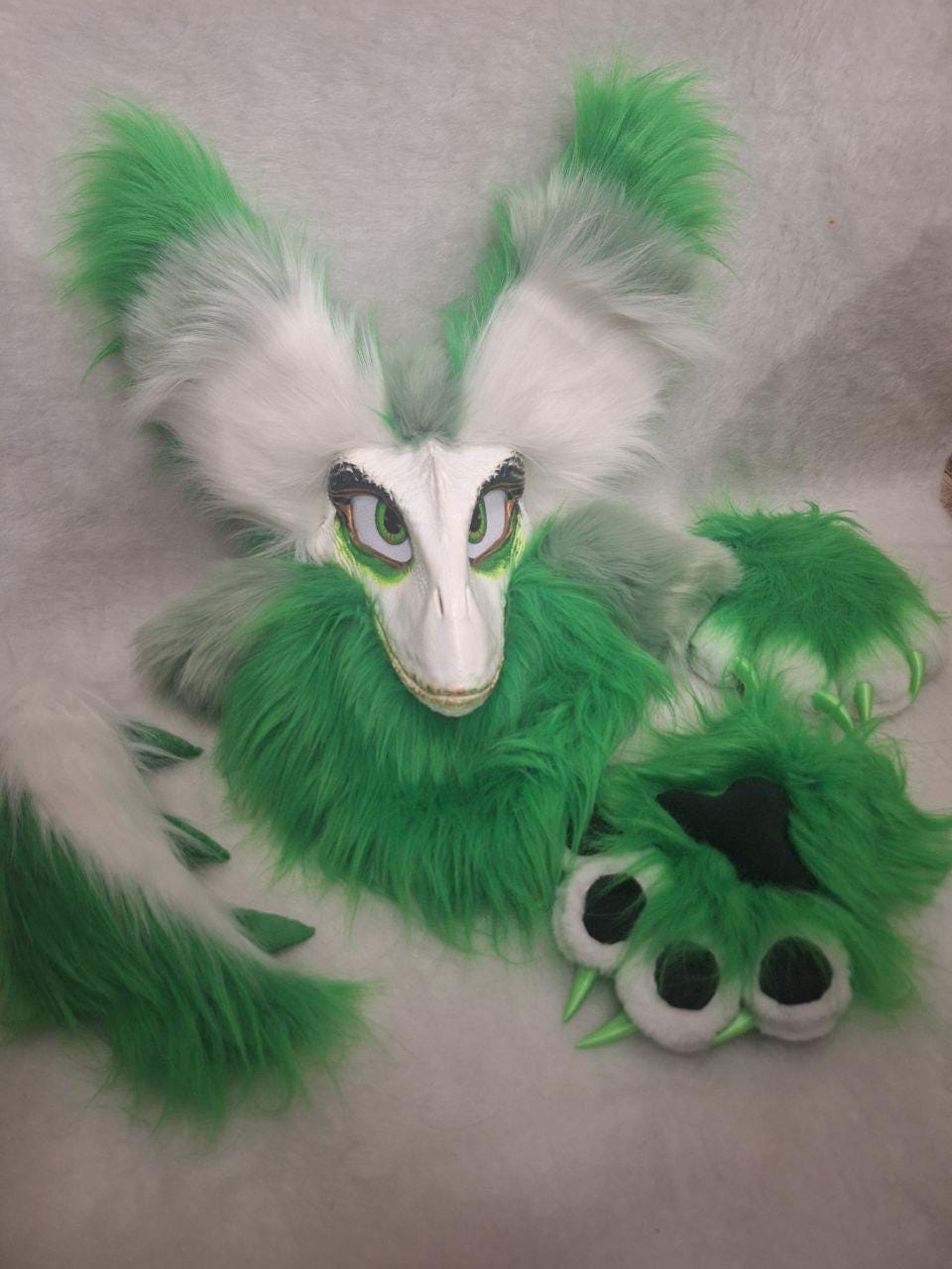 Raptor Fursuit Mask | Premade Fursuit Head | Furry Paws Tail Slippers ...