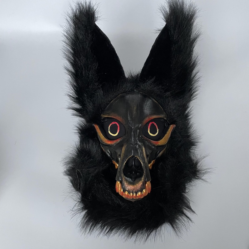 Black Wolf Fursuit Mask | Skulldog Design | Realistic Look | Handmade ...