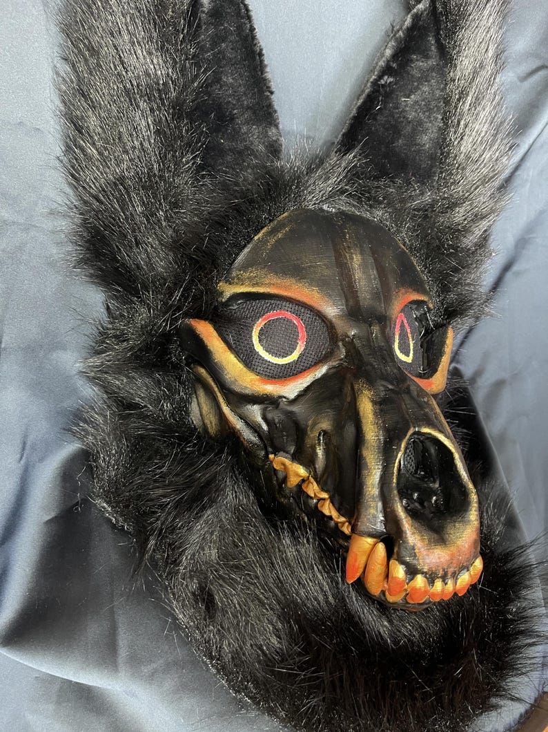 Black Wolf Fursuit Mask Skulldog Design Realistic Look Handmade Furry ...