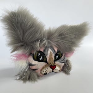 Gray Brown Cat Mask | Therian Gear | Jumping Cat | Fursuit Masquerade ...
