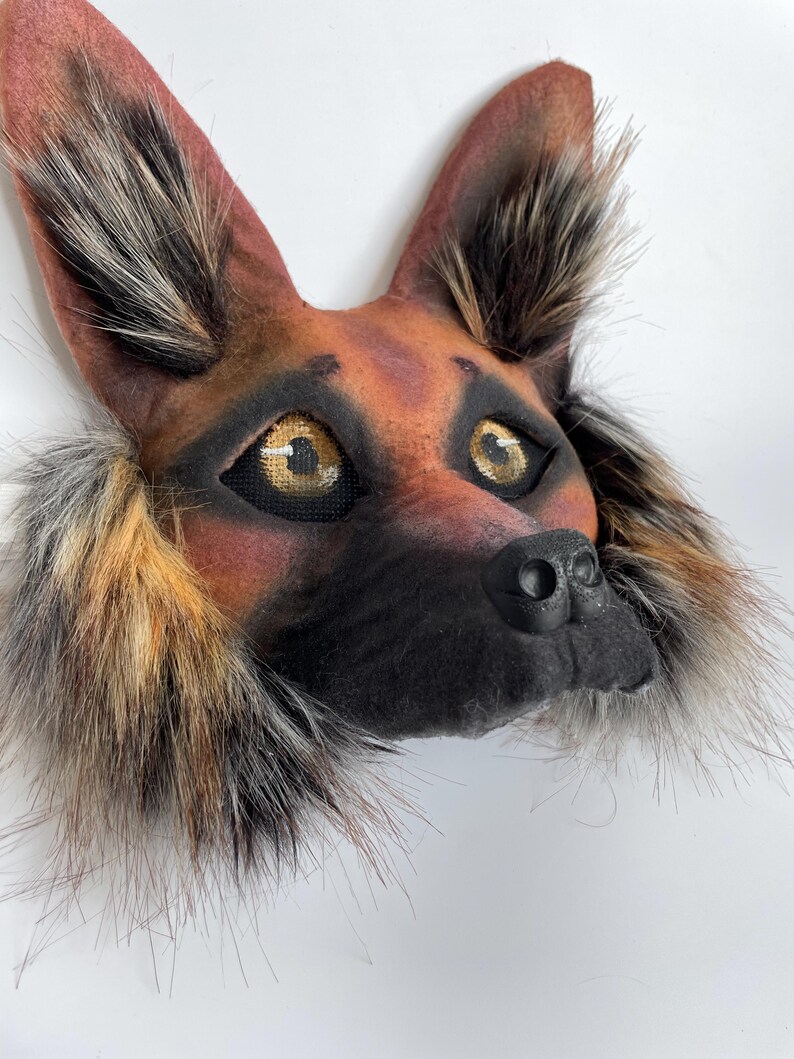Realistic German Shepherd Dog Mask | Black and Brown Handmade Fursuit ...