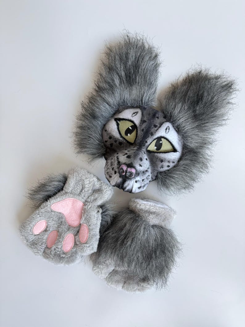 Realistic Dog Therian Set | Mask Paws Tail | Handmade Quadrobics Gear ...