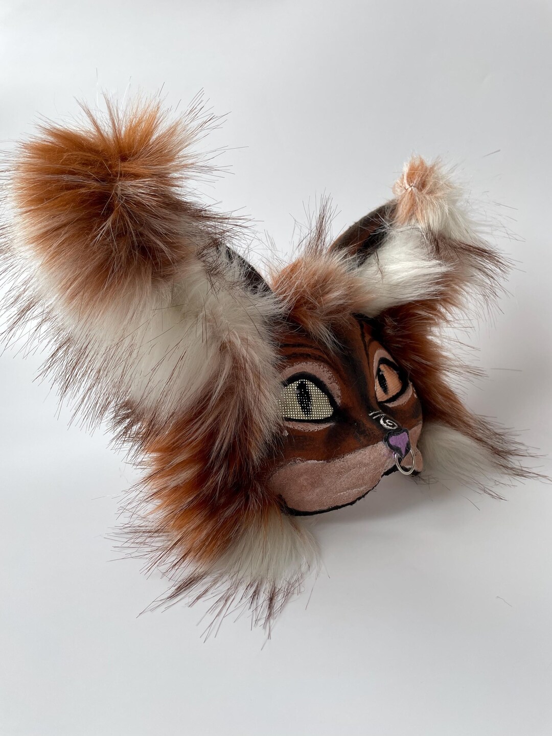 Fluffy Bear Mask | Therian Cat Mask | Theriotype Stray Cat | Brown and ...