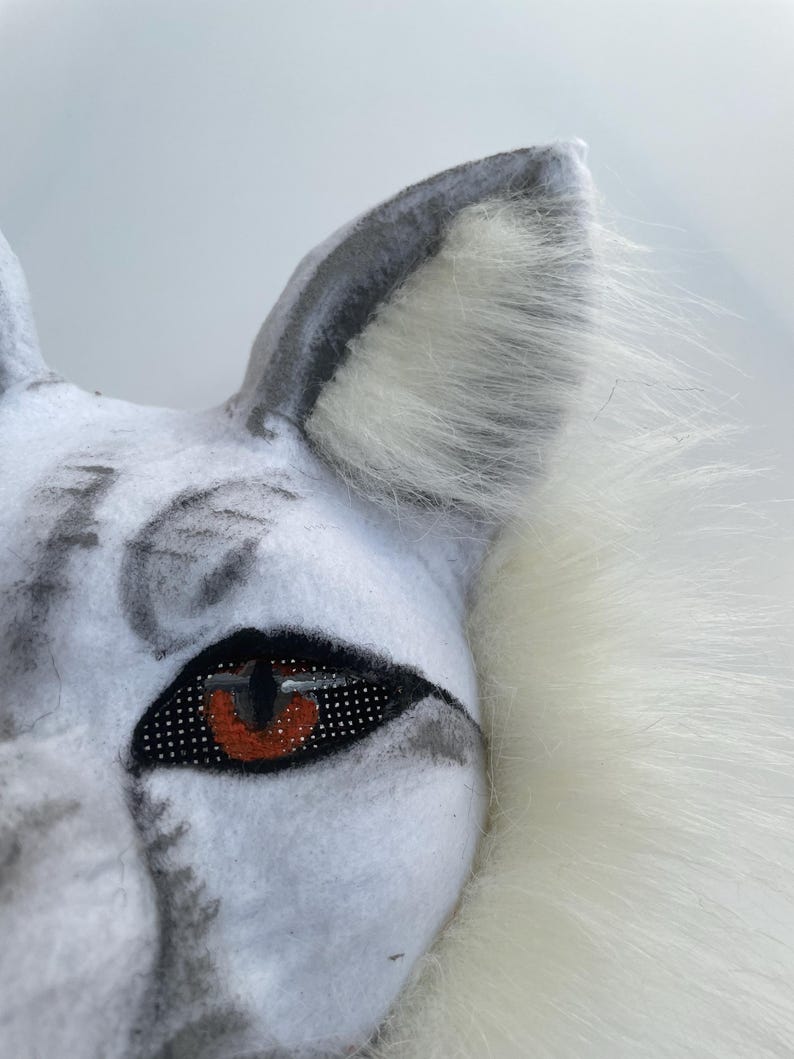 Rare Arctic Fox Mask | Realistic Therian Mask | Animal Cosplay | White ...