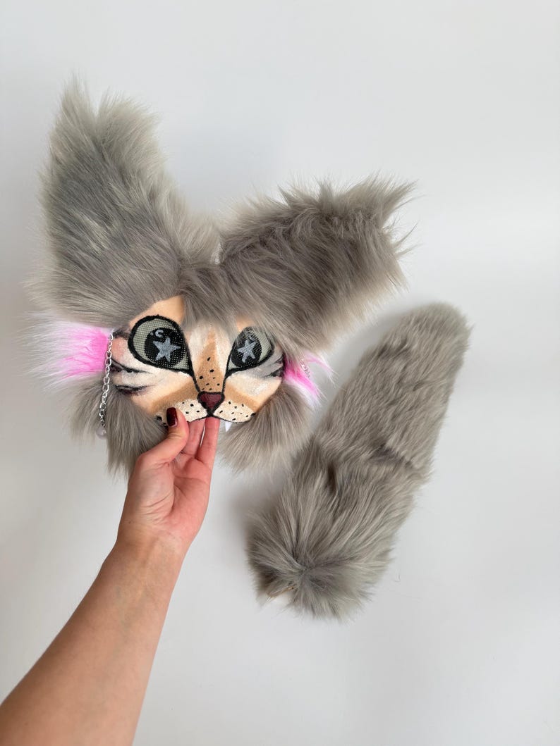 Fluffy Cat Mask | Therian Mask | Feline Theriotype | Daughter Bday Gift ...