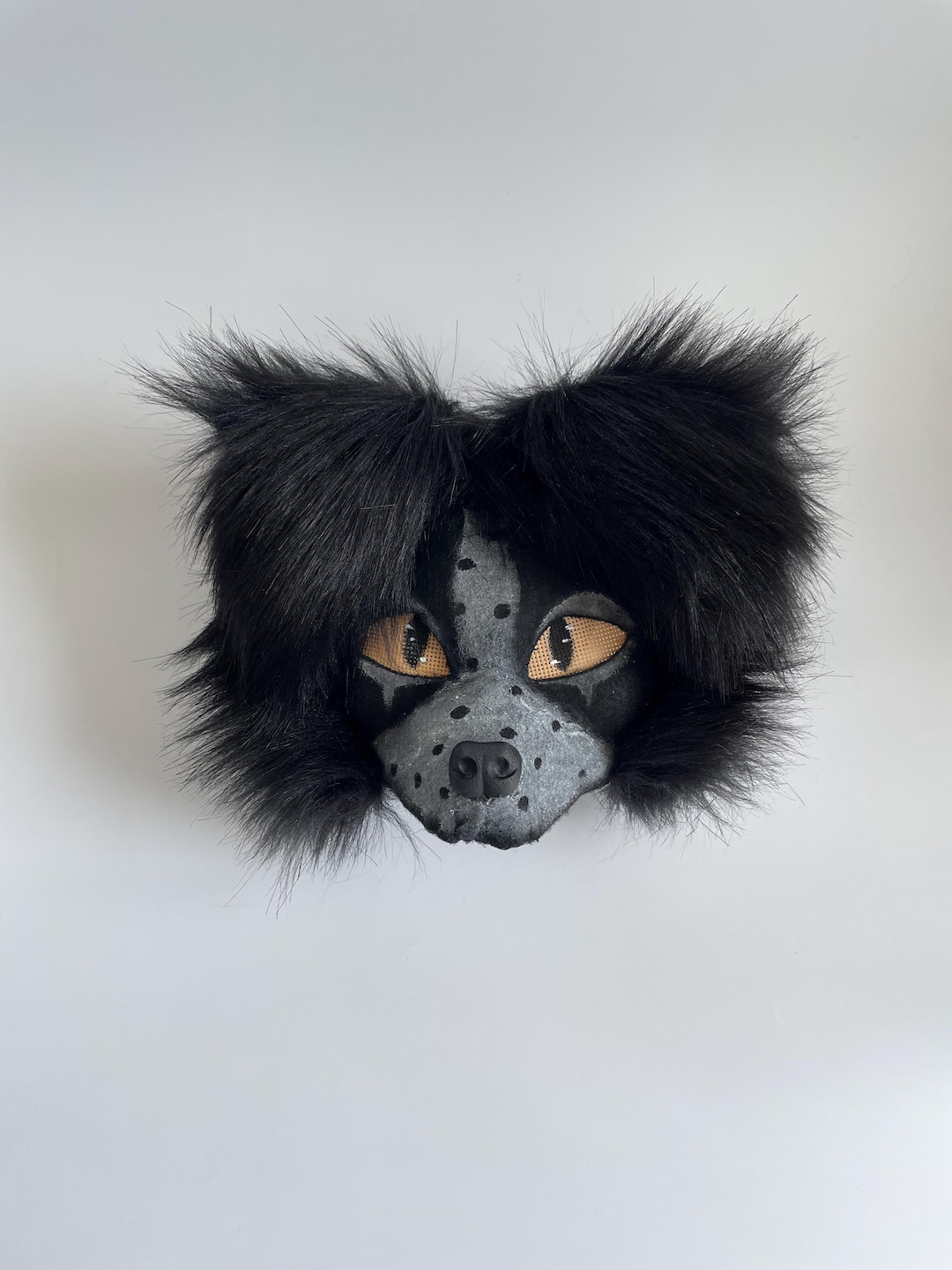 Therian Dog Mask | Black and Gray Mask | Halloween Mask | Furry Cosplay ...