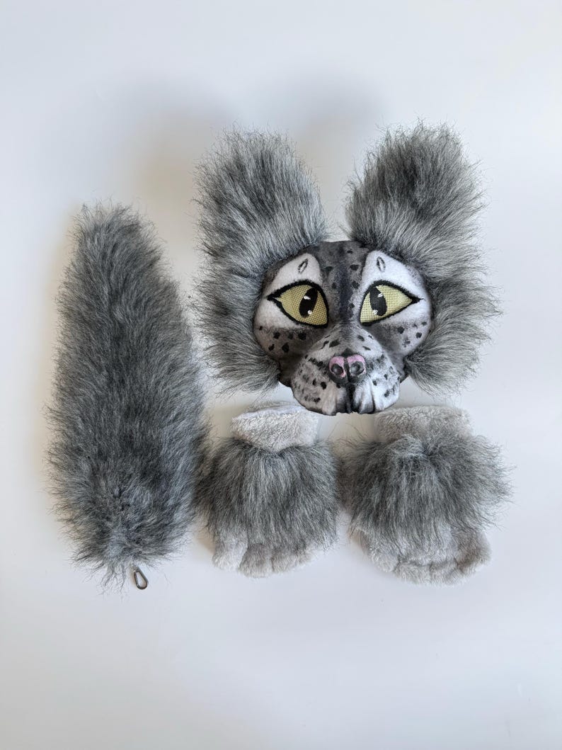 Realistic Dog Therian Set | Mask Paws Tail | Handmade Quadrobics Gear ...