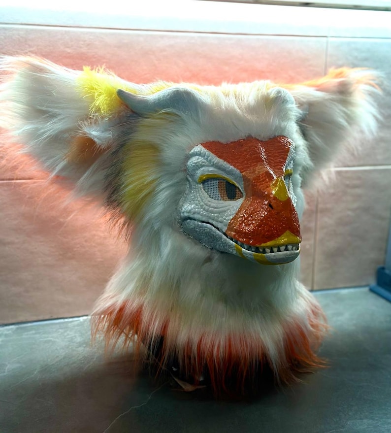 Custom White Orange Raptor Mask | Fursuit Accessories | Made of Fur ...