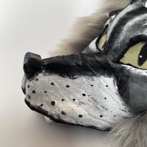 Therian Wolf Mask | Realistic Half Face Cosplay Mask | Faux Fur Wolf ...