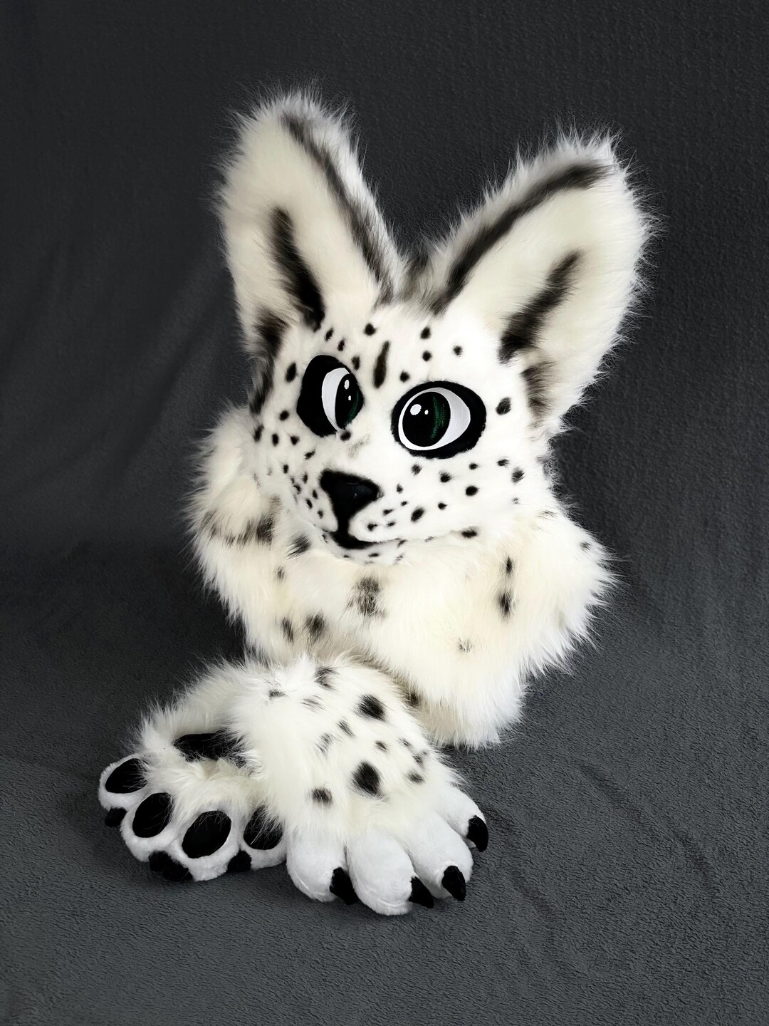 Snow Leopard Mask | Partial Fursuit | Wild Cat Theriotype | Black White ...