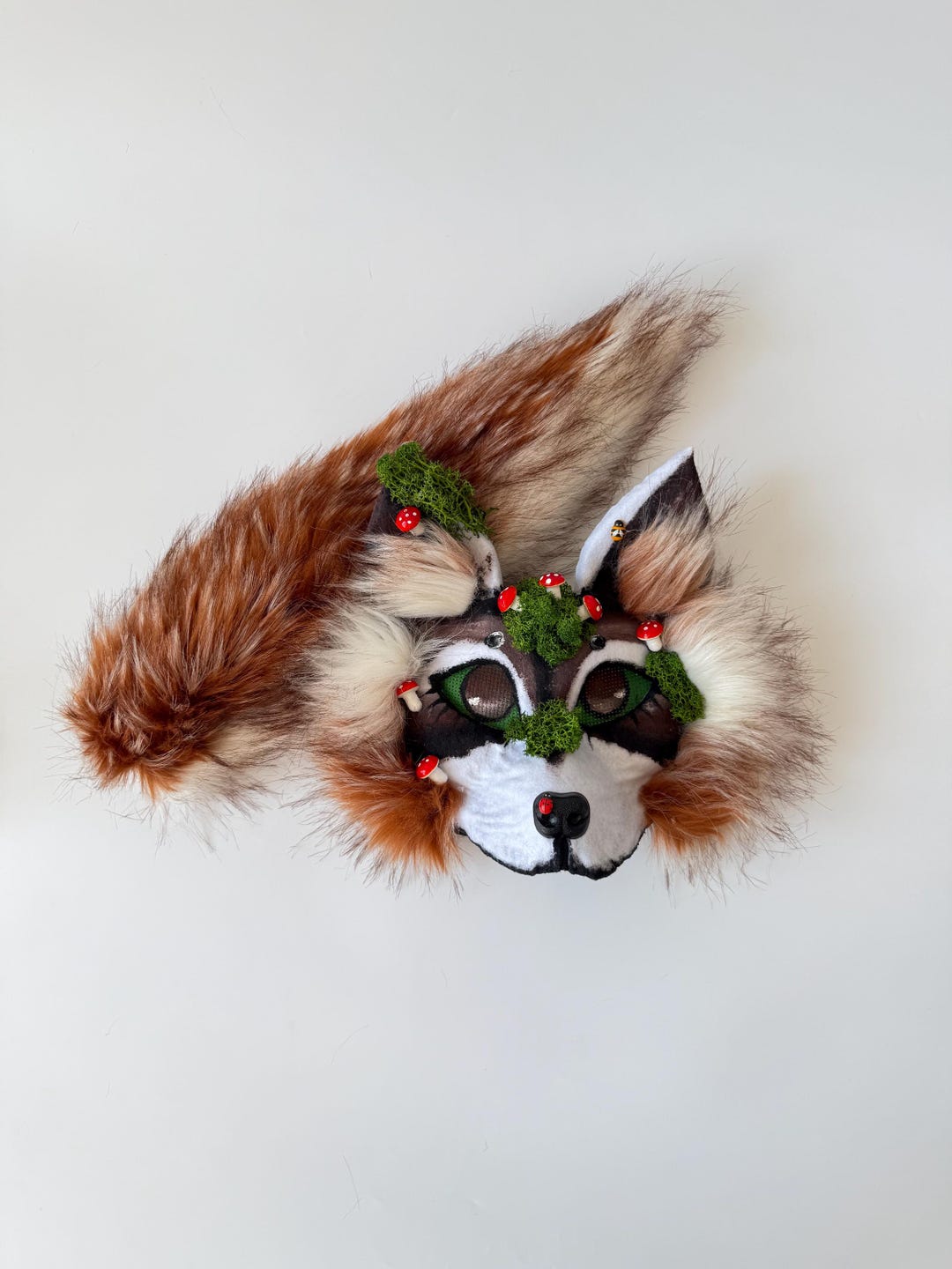 Rare Therian Raccoon Mask | Handmade | Universal Size | Cosplay | White ...