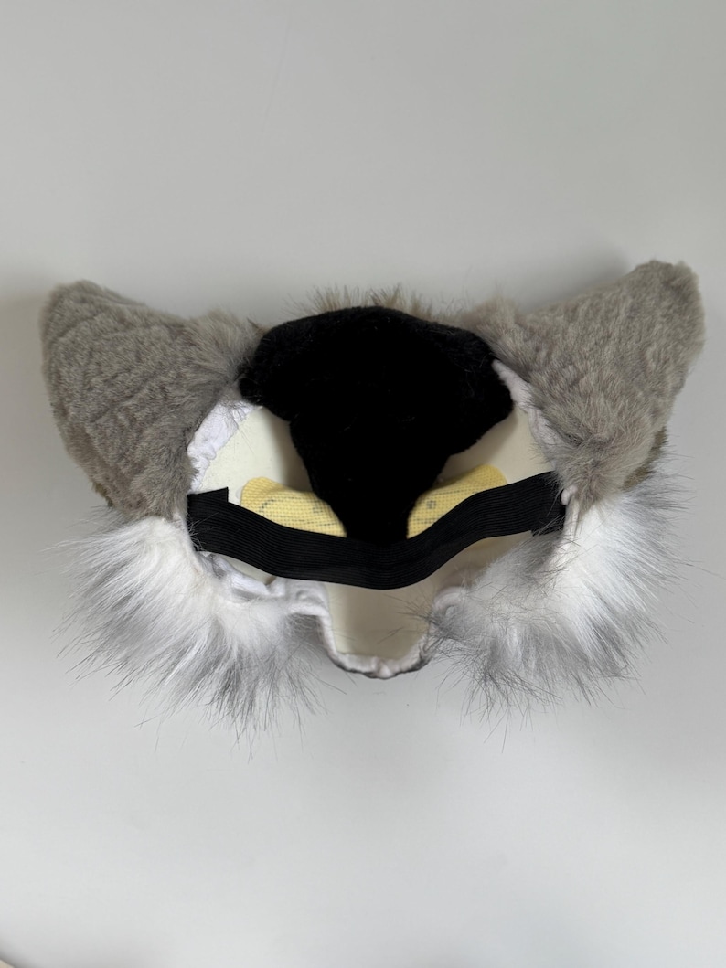 Gray Wolf Mask With Yellow Eyes | Therian Set With Paws and Tail ...