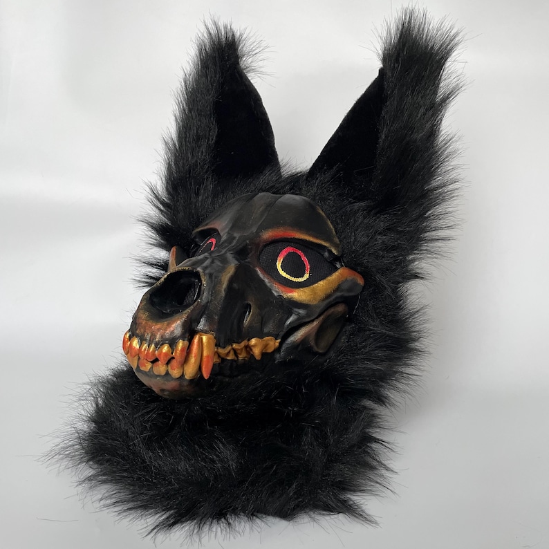 Black Wolf Fursuit Mask | Skulldog Design | Realistic Look | Handmade ...