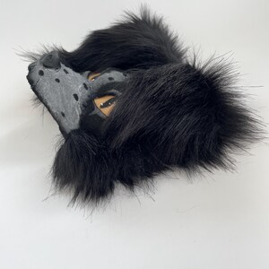 Warrior Black Shepherd Dog Mask | Handmade Therian Cosplay With Short ...