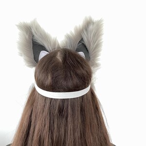 White Gray Cat Mask Fluffy | Handmade Mask for Therians | Daughter Gift ...