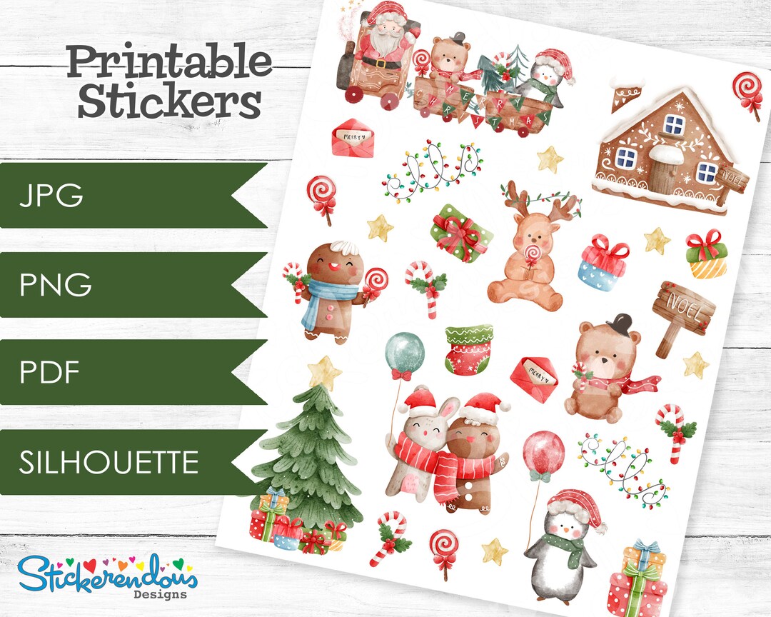 Christmas Train Printable Planner Decorative Stickers, Happy Planner ...