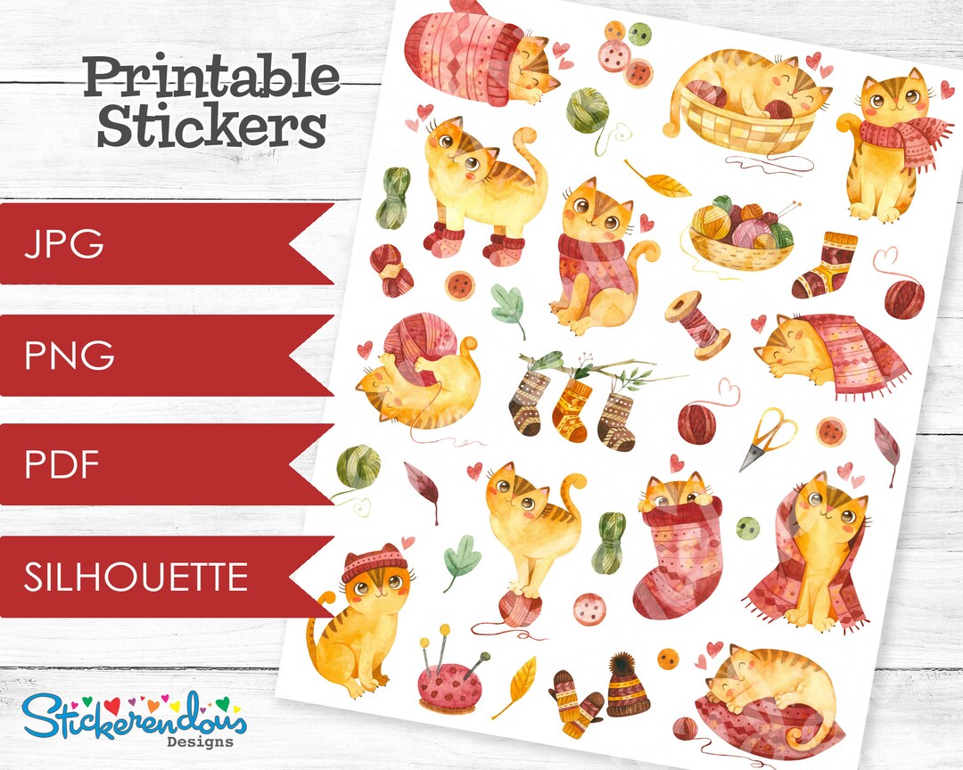 Knittin' Kittens Knitting Cats Autumn / Fall Printable Planner ...