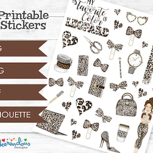 Leopard Planner Girl Printable Planner Decorative Stickers, Happy ...