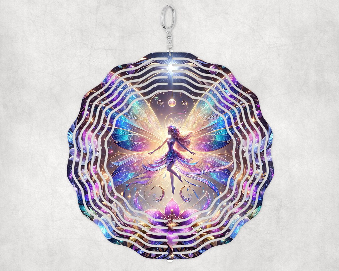 Mystical Fairy Wind Spinner Design, Celestial Butterfly Art (digital ...