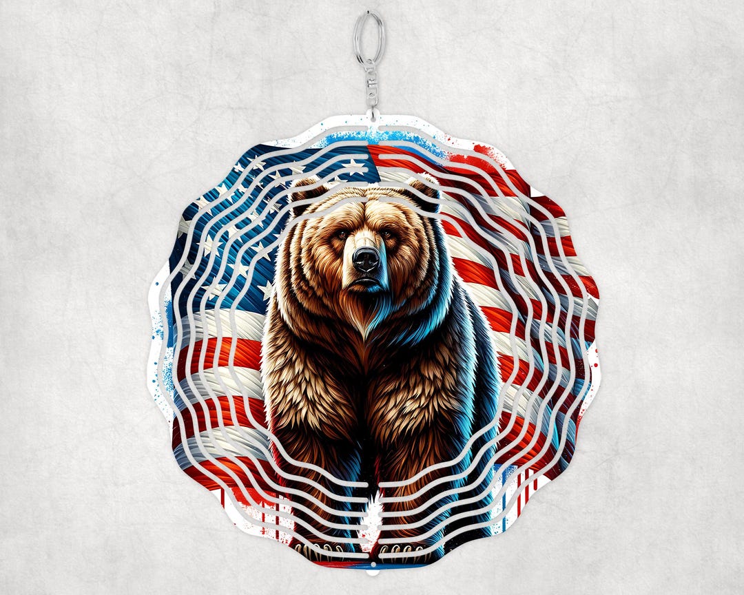 Bear Wind Spinner, Patriotic Wind Spinner, Sublimation Wind Spinner ...