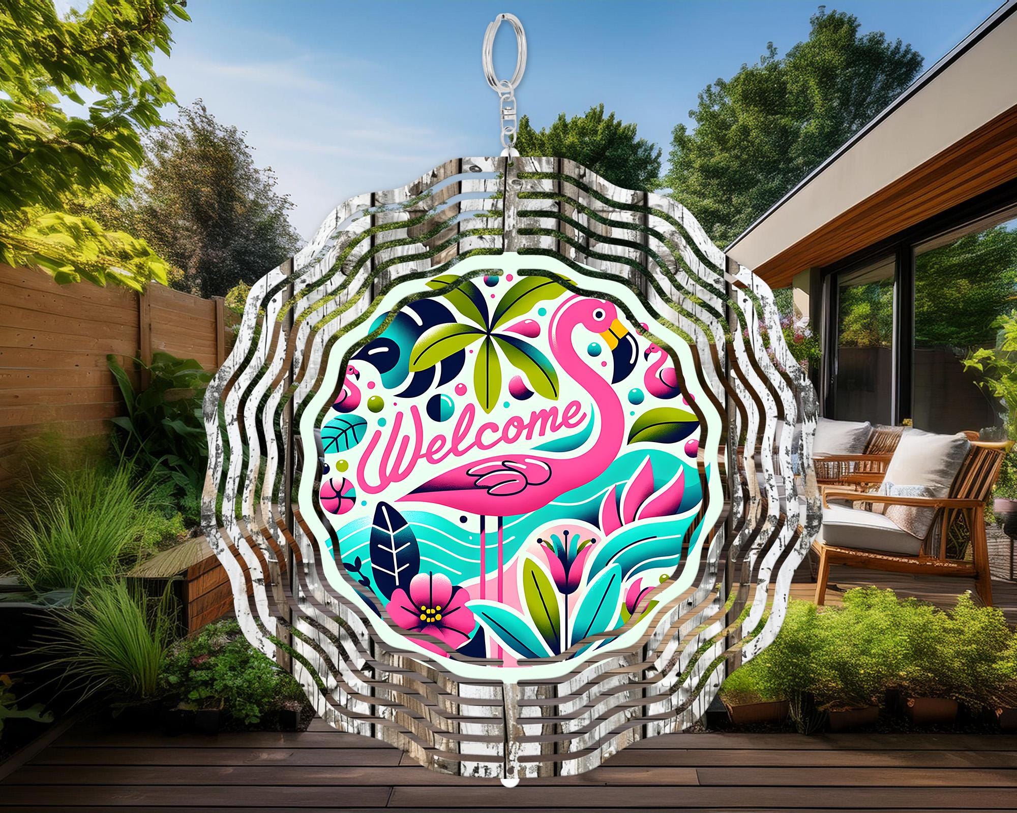 Welcome Flamingo Wind Spinner Png, Welcome Wind Spinner Download ...