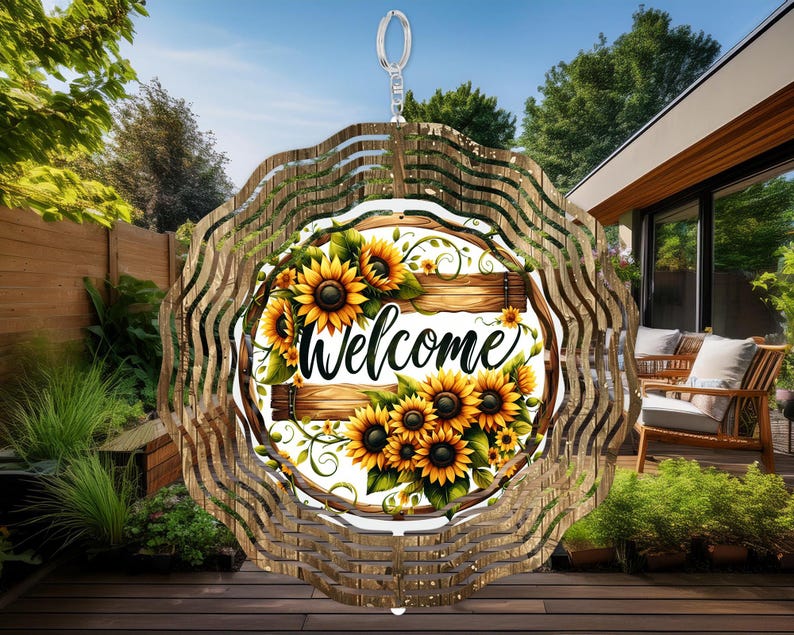 Sunflower Welcome Wind Spinner Png, Welcome Wind Spinner Download ...
