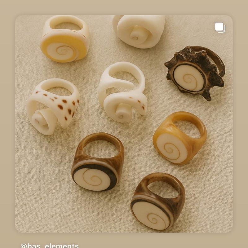 Carved Shell Ring - Etsy