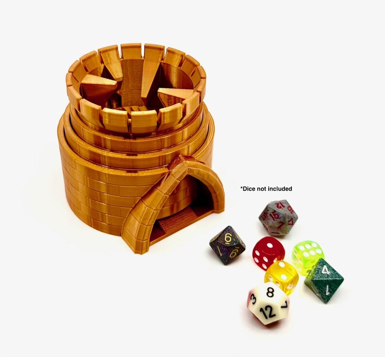3D Printed Bronze Dice Tower - Etsy
