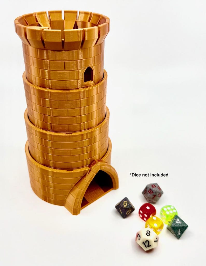 3D Printed Bronze Dice Tower - Etsy