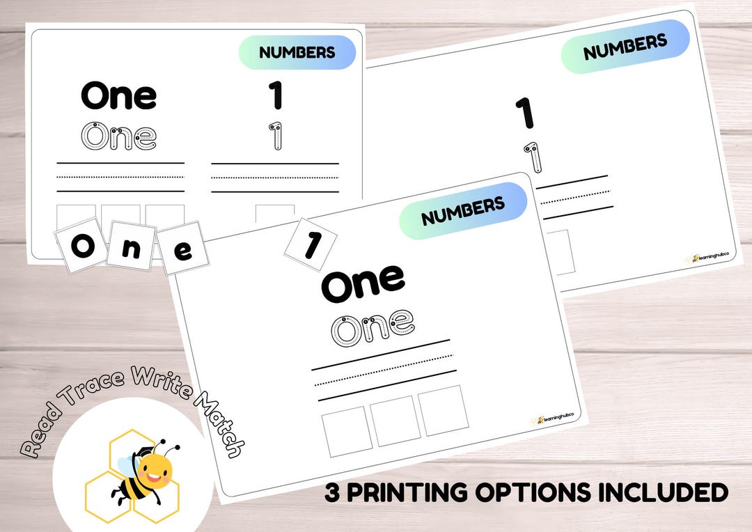 Read Trace Write Match Numbers 1 to 10 Kindy Preschool Montessori ...