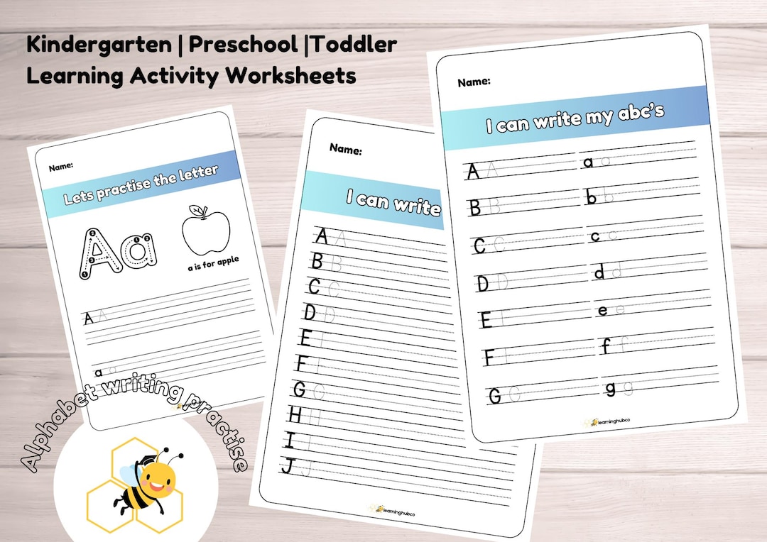Alphabet Writing Practise - for Kindy Preschool Montessori Toddler ...