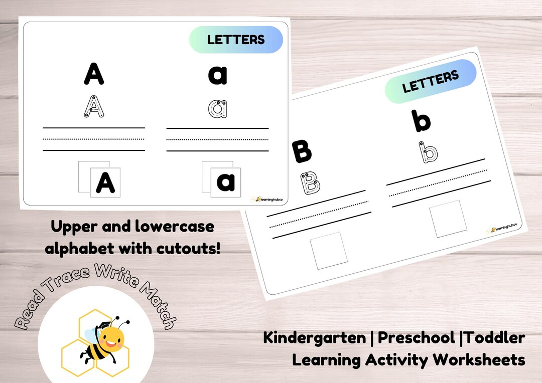 Read Trace Write Match Alphabet Kindy Preschool Montessori Toddler ...