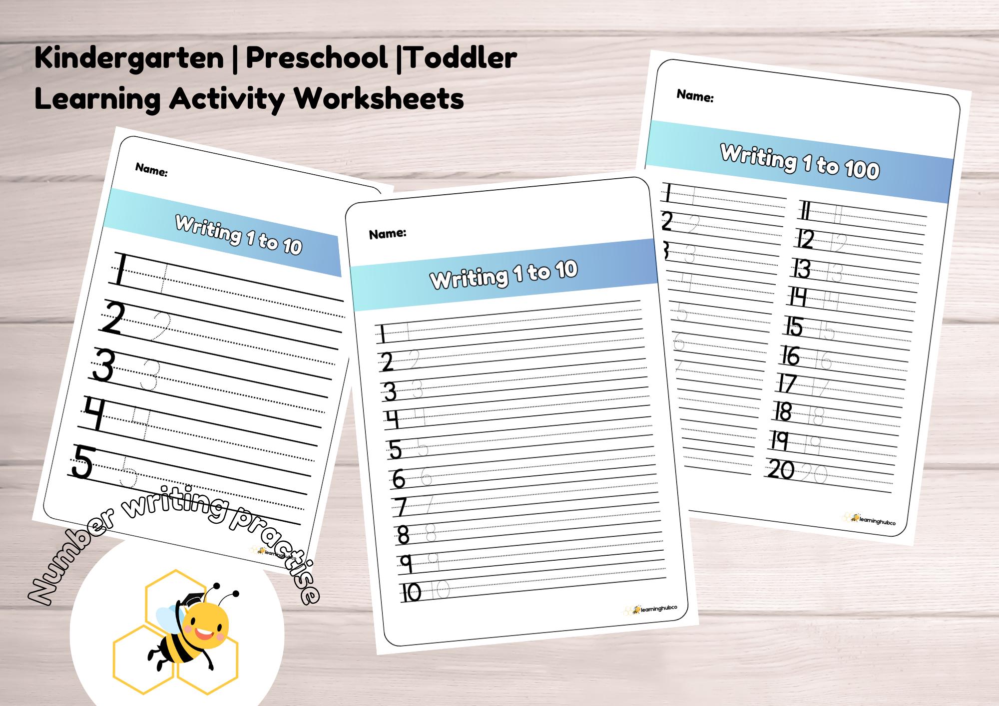 Number Writing Practise - Kindy Preschool Montessori Toddler - Number ...