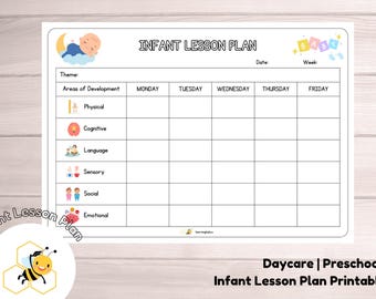 Infant Weekly Lesson Plan-black & White - Etsy