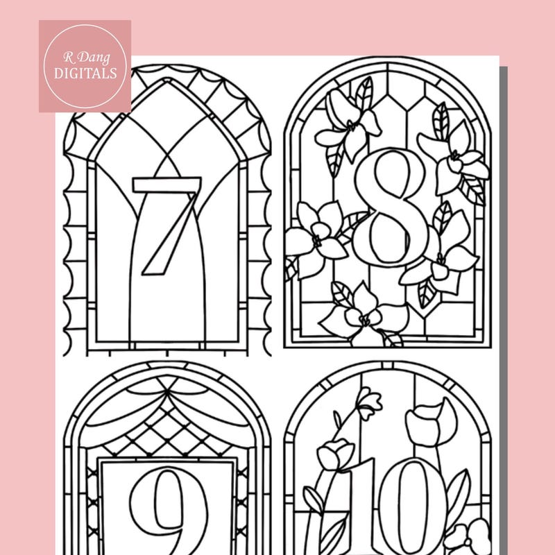 Stained Glass Tables Number - Etsy