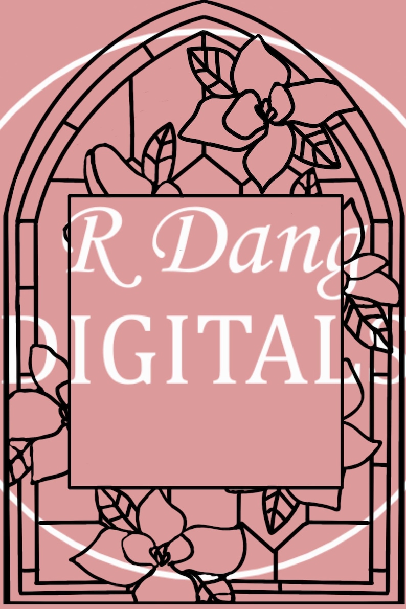 Stained Glass Window Sign Template | Printable PNG & PDF | Wedding ...