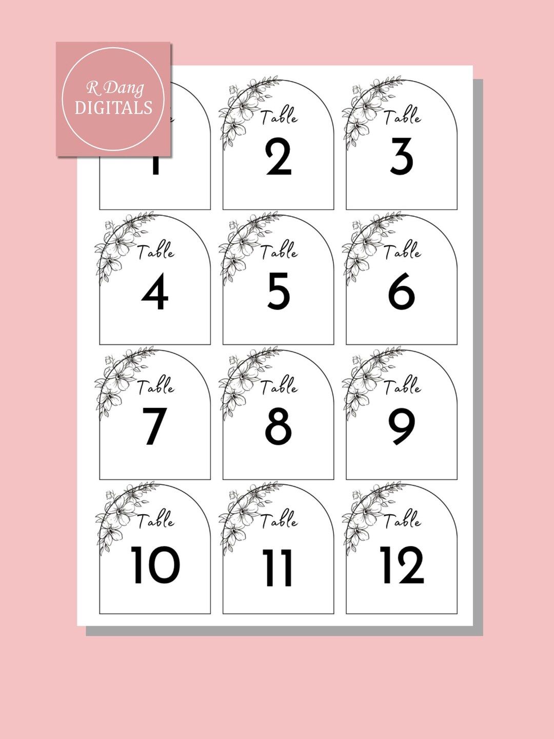 Table Number Arch Design Wedding Flowers Centerpiece Glowforge Laser ...