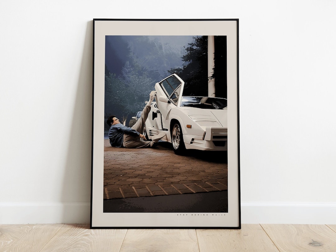 Poster Leonardo Dicaprio With Lamborghini Countach, the Wolf of Wall ...