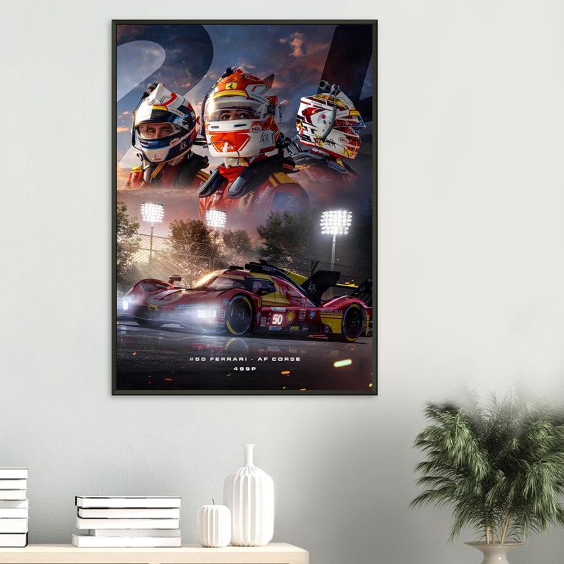 Ferrari #50 Hypercar 499P Poster, 24H Le Mans Winner, Motorsport Print ...